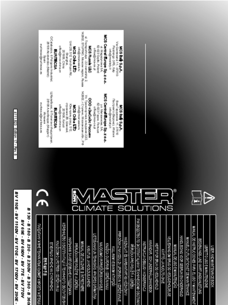 Manual B-BV Master 110-230V - 50HZ | PDF | Thermostat | Power Supply