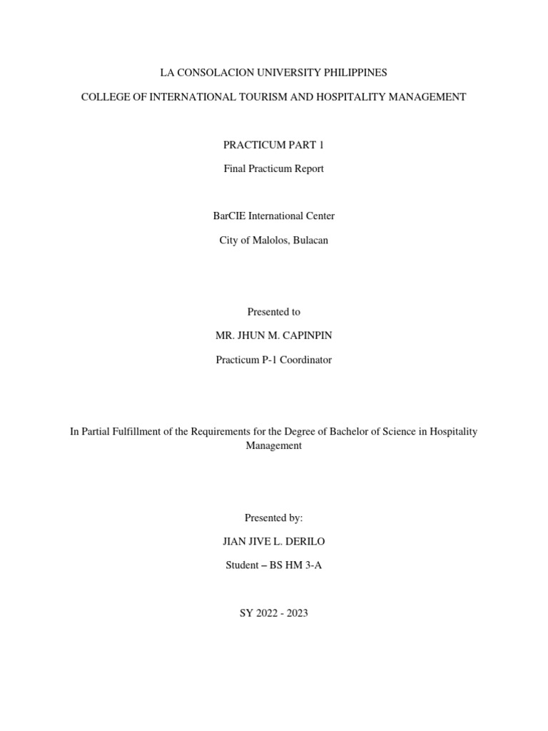 PRACTICUM-REPORT-JIANDERILO | PDF | Elevator