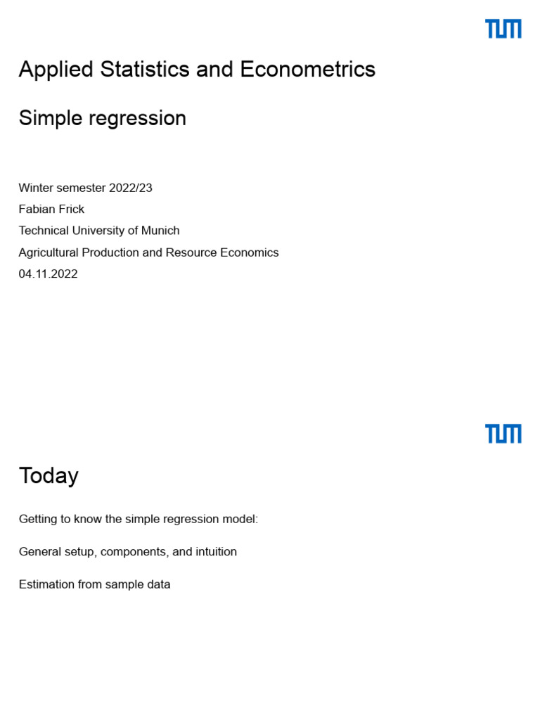 20221104 Simple linear regression (1) | PDF | Ordinary Least Squares | Errors And Residuals