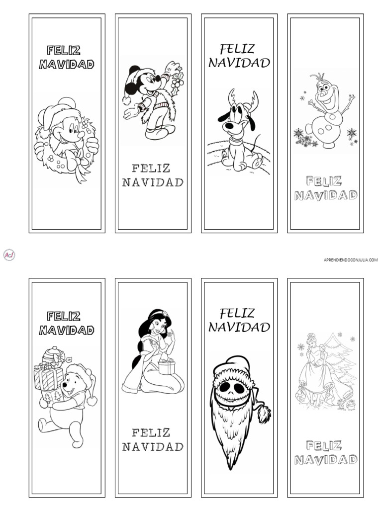 Marcapaginas de Disney para Colorear | PDF | Salud y bienestar