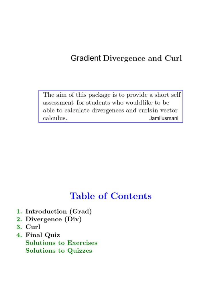 15.1 - Vector Calculus - Div & Curl | PDF | Mathematics | Linear Algebra