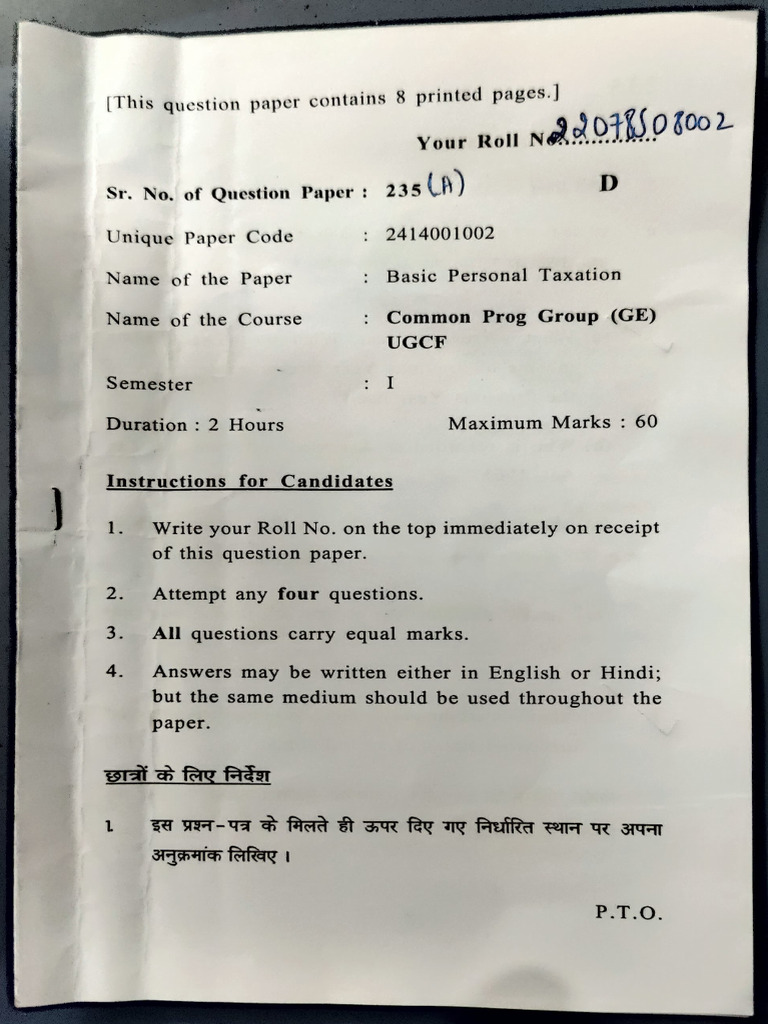 Sem I BPT - NEP-UGCF 2022 | PDF | Taxes | Expense