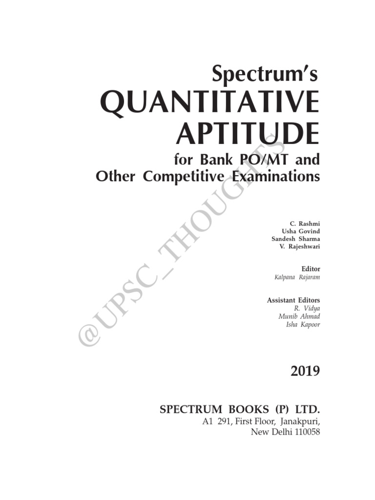 Quantitative Aptitude: Spectrum's | PDF | Numbers | Multiplication