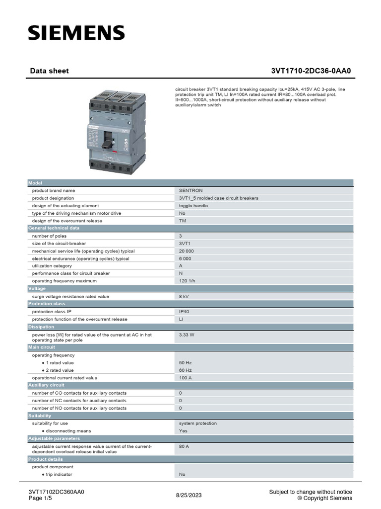 3VT17102DC360AA0 Datasheet en | PDF | Power (Physics) | Electromagnetism