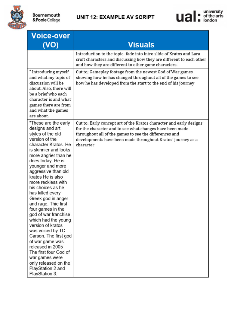 unit 12 yr2 av script | PDF | Video Games
