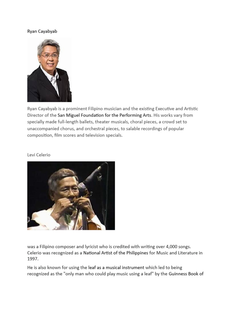 Filipino Music Legends | PDF