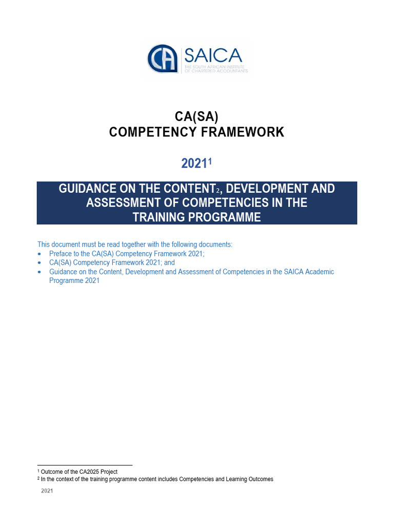 1 Competency Framework Guidance To The Training Programme | PDF | Competence (Human Resources ...