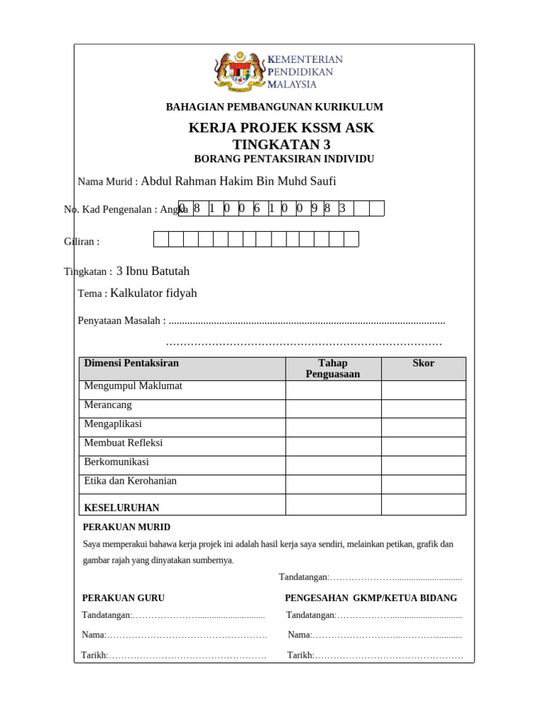 Kerja Khusus Ask Zakat | PDF