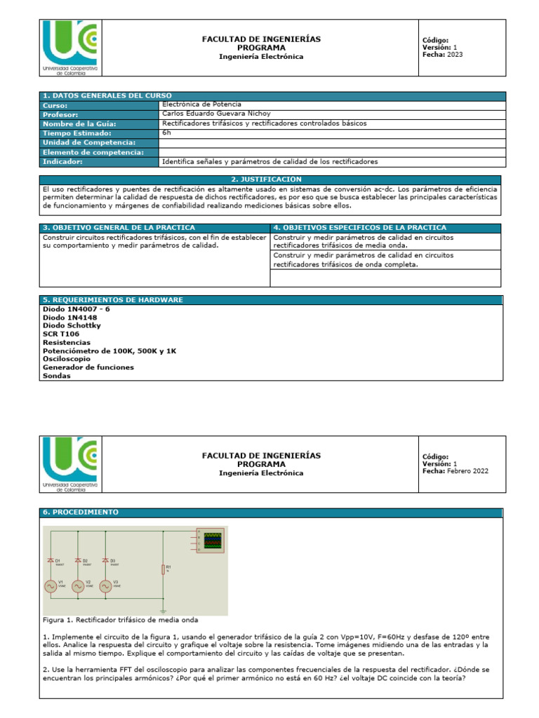 Laboratorio 3 | PDF | Rectificador | Electrónica