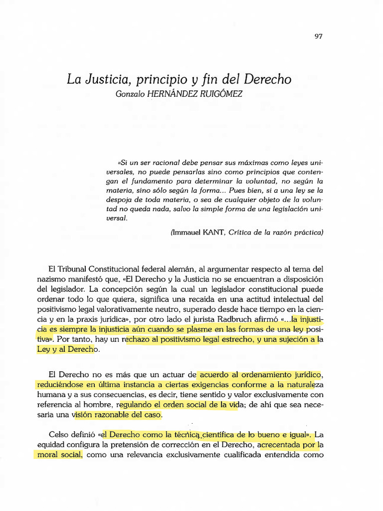 La Justicia, Principio y Fin Del Derecho, HITO 3 | PDF