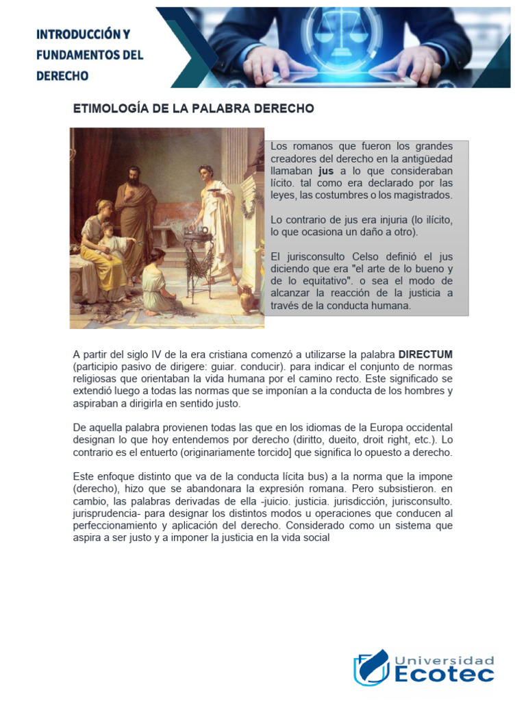 ETIMOLOGIA DE LA PALABRA DERECHO | PDF | Justicia | Crimen y violencia