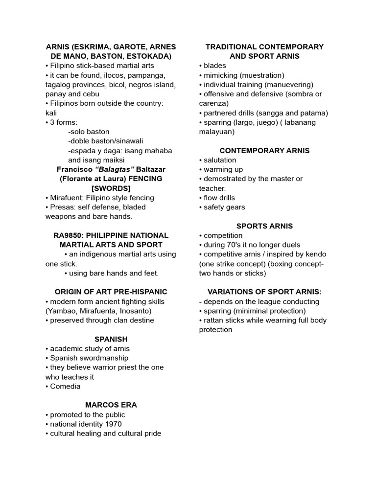 Arnis Midterm | PDF | Individual Sports | Combat