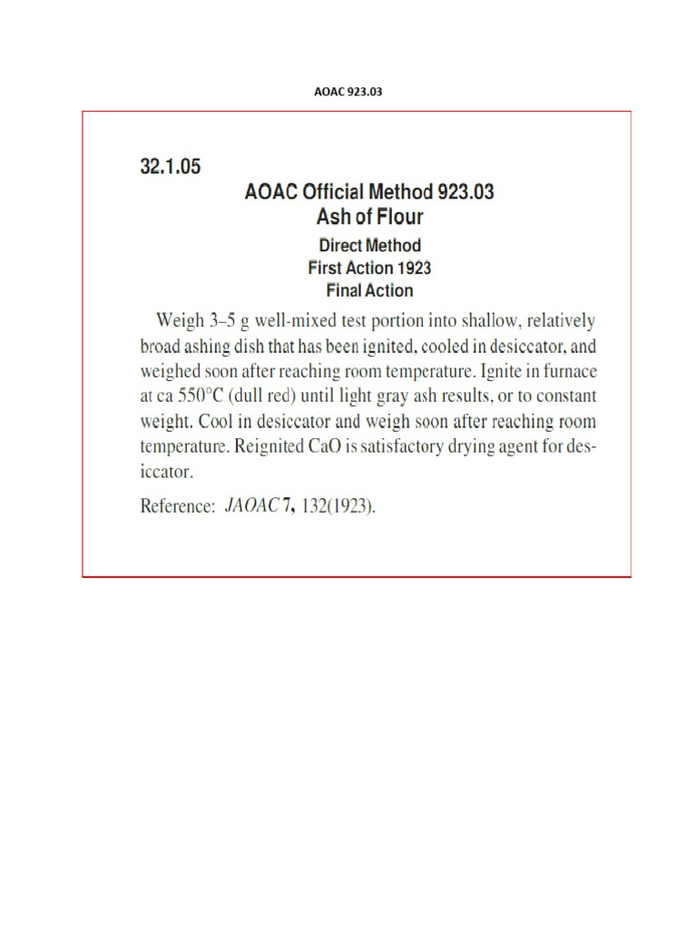 Aoac 923.03 | PDF