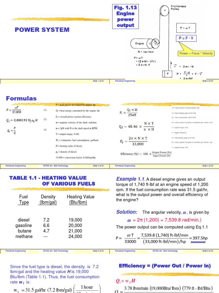 Power Motor Selection and Drilling Cost Calculation | PDF | Horsepower ...