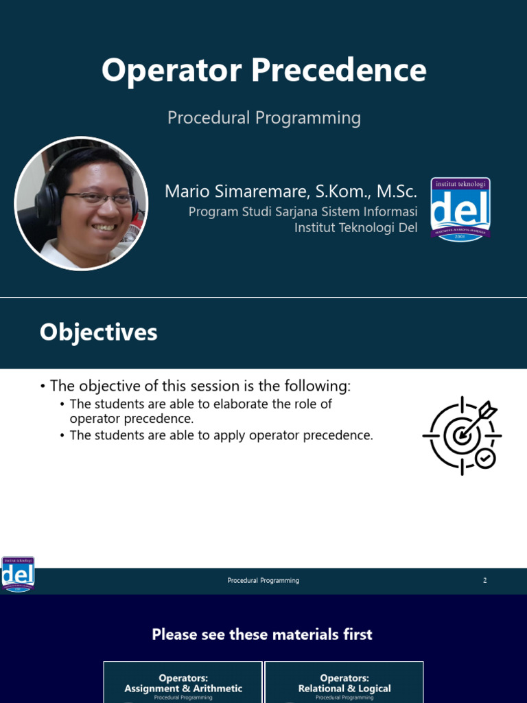 02 02 Operators Precedence | PDF | Systems Engineering | Programming Paradigms