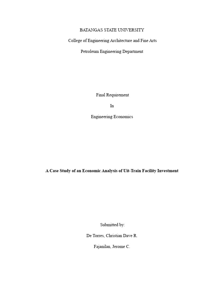 Case Study Econ | Download Free PDF | Net Present Value | Internal Rate ...