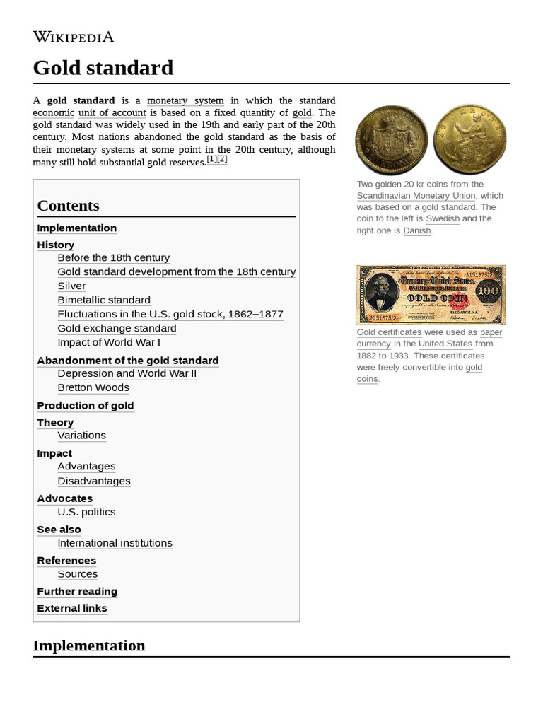 Gold_standard | PDF | Gold Standard | Money