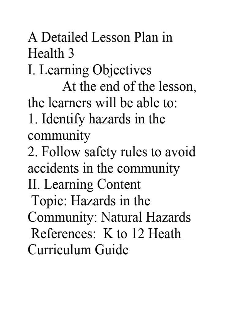 A Detailed Lesson Plan in Health 3 RMDP | PDF | Lesson Plan | Learning