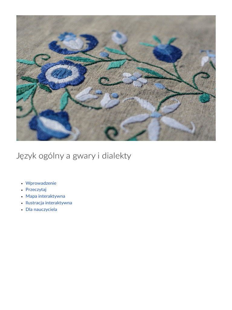 Jezyk Ogolny A Gwary I Dialekty | PDF