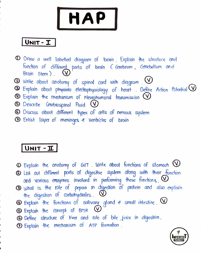 Important Questions , HAP ( Imperfect Pharmacy ) (1) (1) | PDF