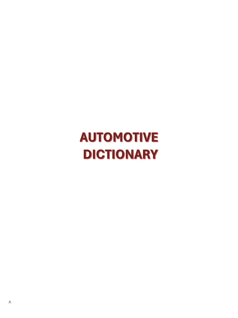 Automotive Dictionary | PDF | Engines | Diesel Engine