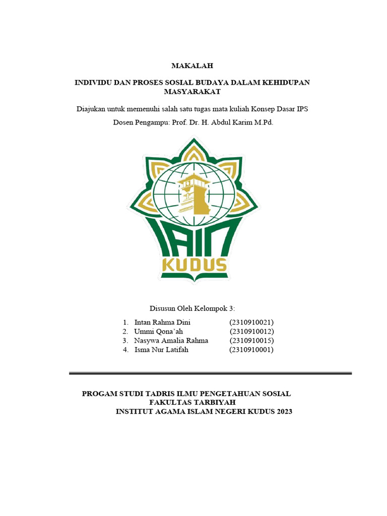 Makalah Konsep Dasar IPS | PDF | Ilmu Sosial | Sains & Matematika