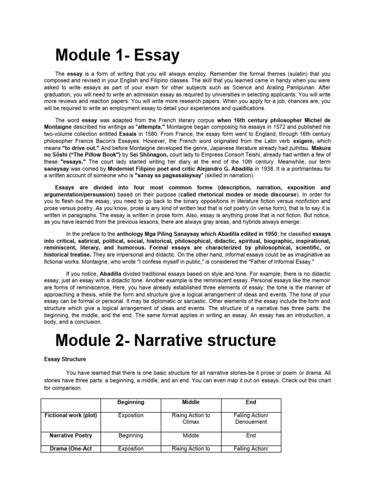 Module 1-3 | PDF | Essays | Narration