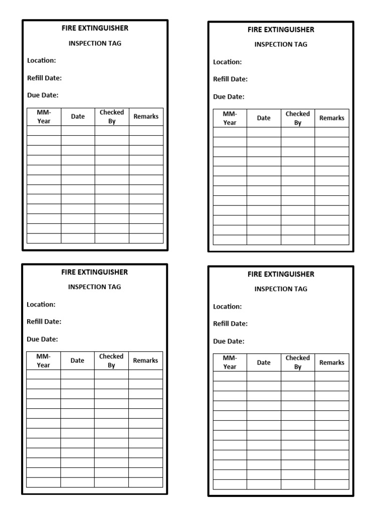 Fire Extinguisher Tag | PDF