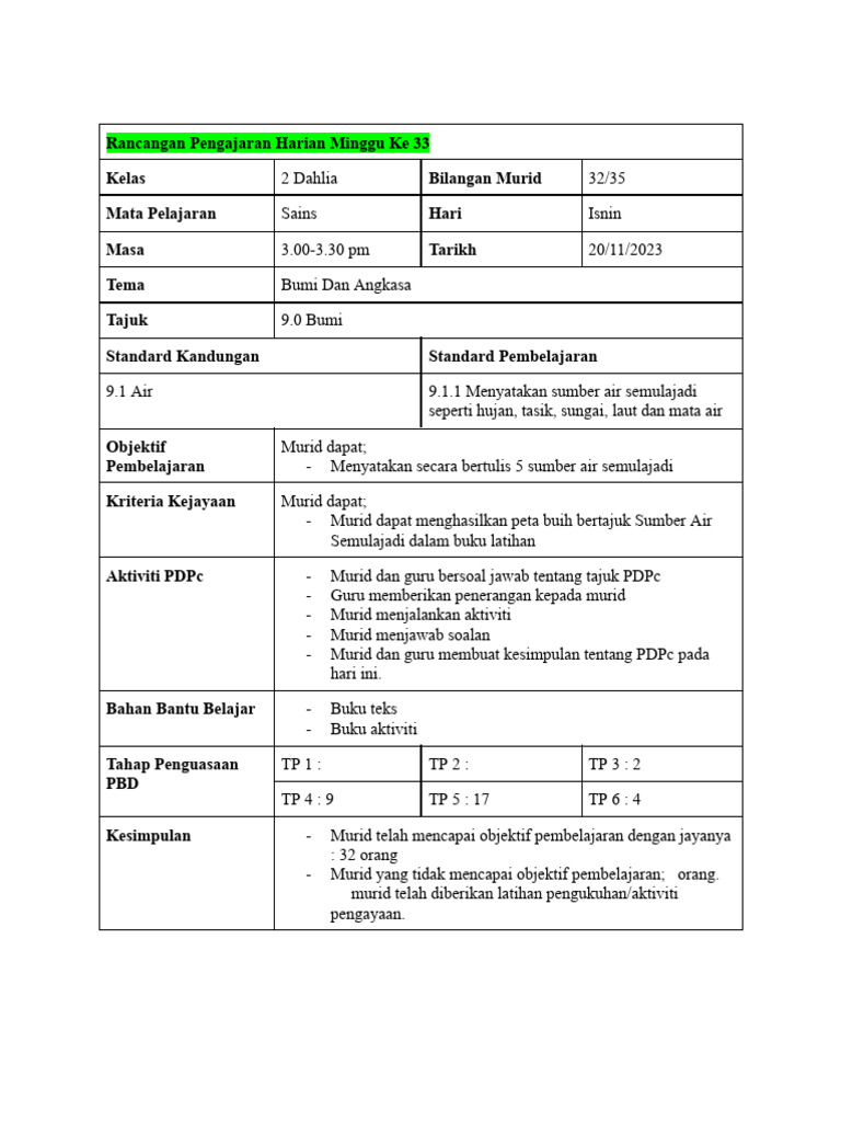 RPH V3 Week 33 | PDF