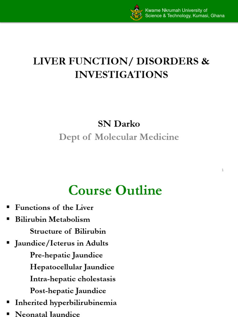 Liver Function & Disorders - PHARMD4 | PDF | Causes Of Death | Medicine