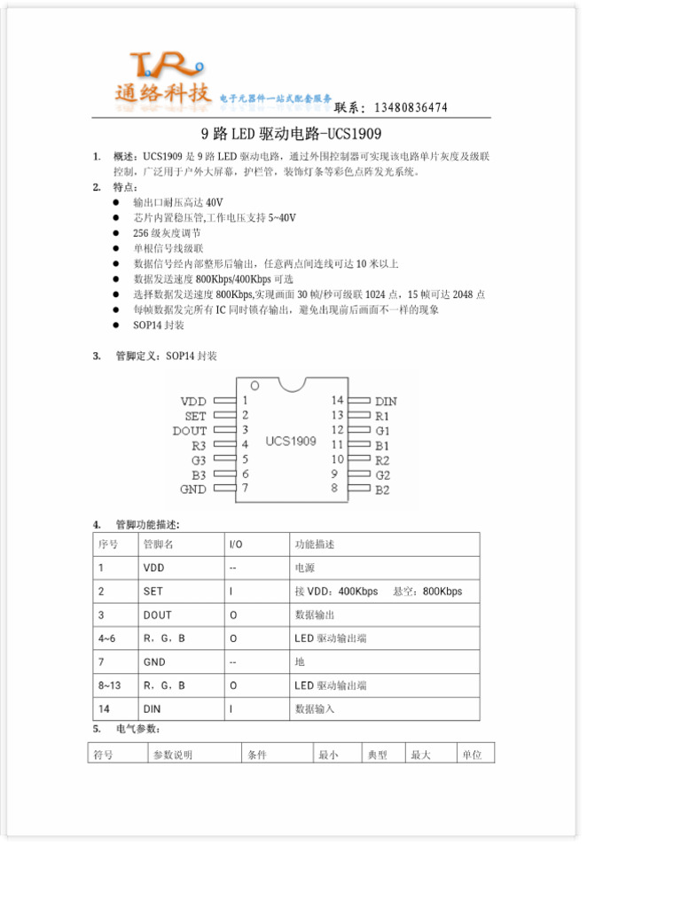 UCS1909 datasheet | PDF