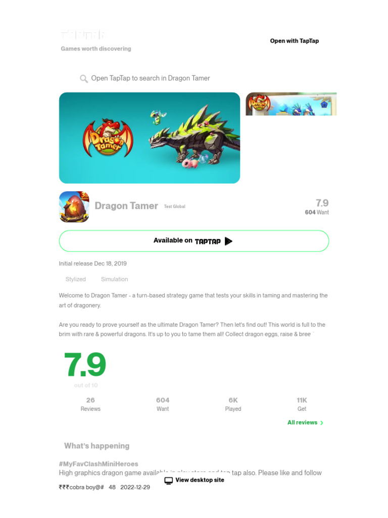 Dragon Tamer Mobile Android iOS Apk Download For free-TapTap | PDF ...