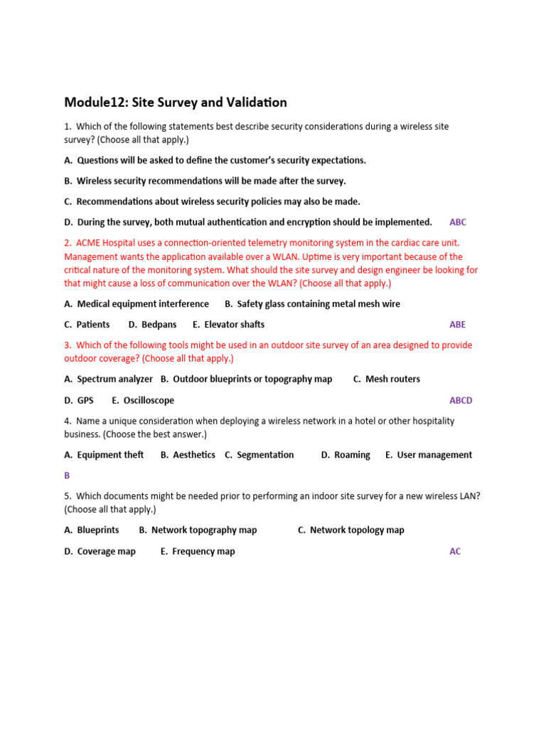 Module11 Site Survey Validation | PDF | Wireless Lan | Computer Networking
