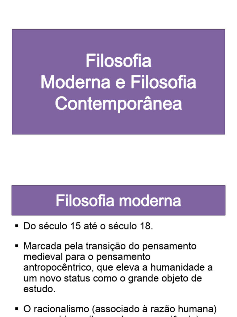 Filosofia Moderna e Contemporânea | PDF | Filosofia Moderna | Science