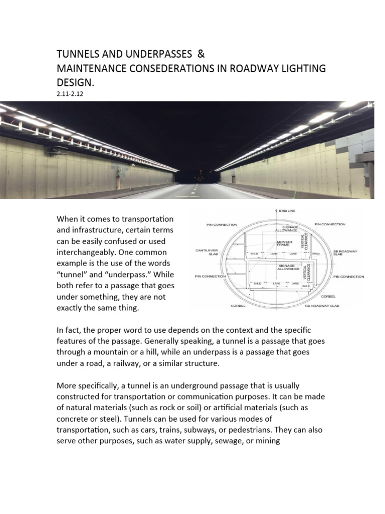 Tunnels and Underpasses | PDF | Lighting | Tunnel