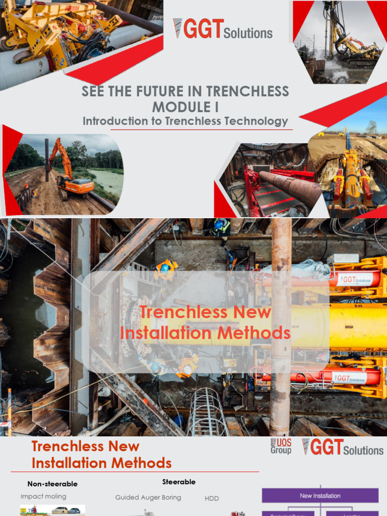 Module I - Introduction To Trenchless Technology | PDF | Pipe (Fluid Conveyance) | Drilling