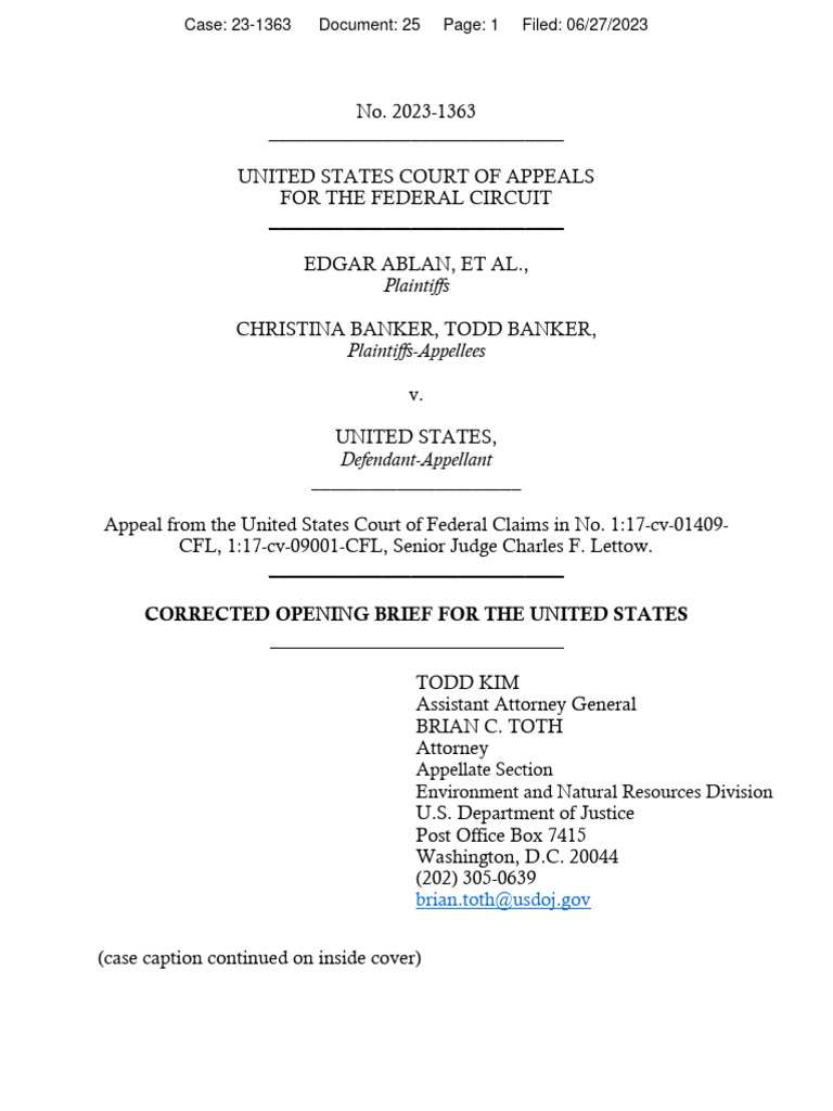 2023-06-27 Upstream Appeal - DKT 25 Government's Corrected Opening Brief | PDF | Public Law ...