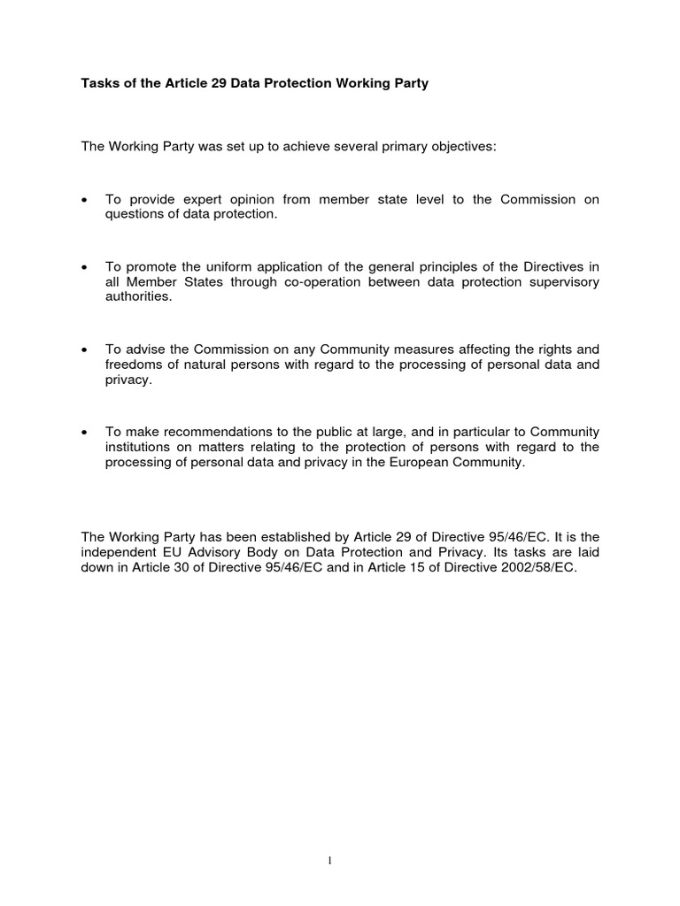 Article 29 Data Protection Working Party 02 | PDF | European Commission | Justice