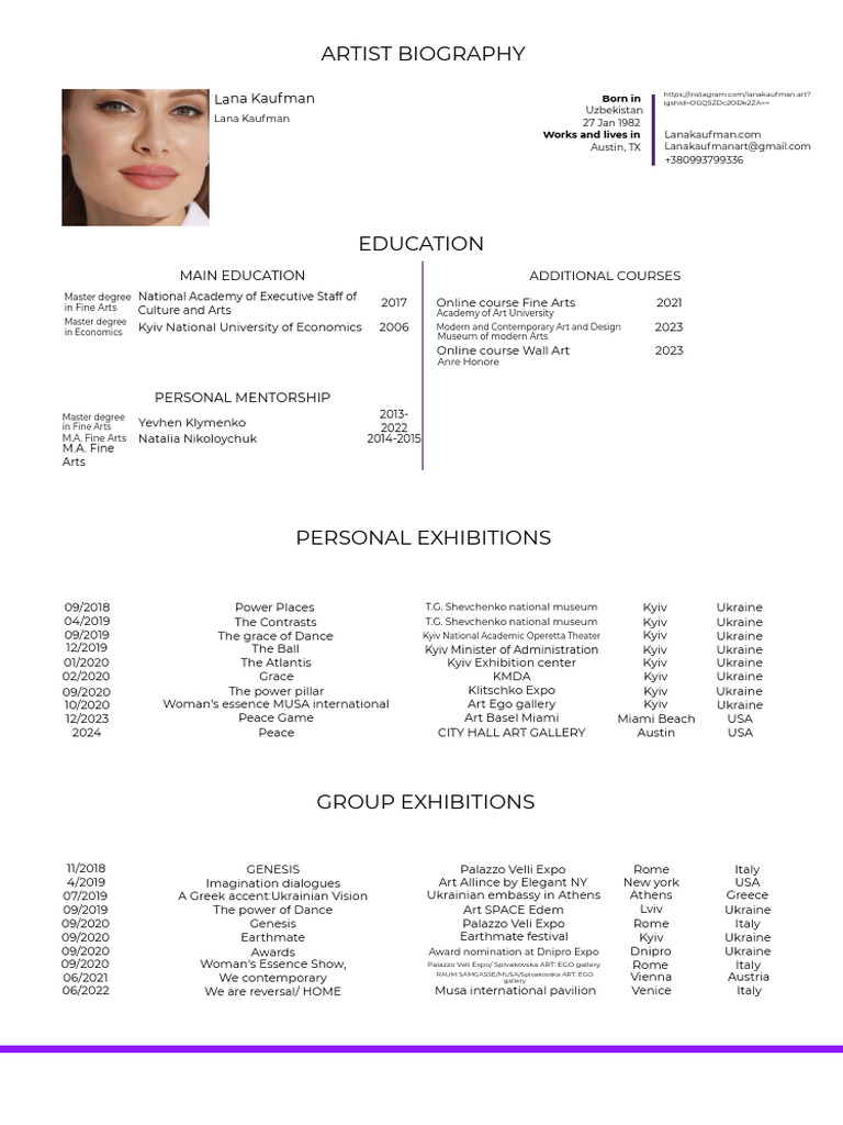 Artist Biography | PDF | Ukraine | The Arts