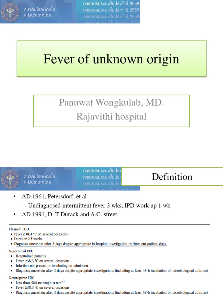 Fever of Unknown Origin | PDF | Infection | Biopsy