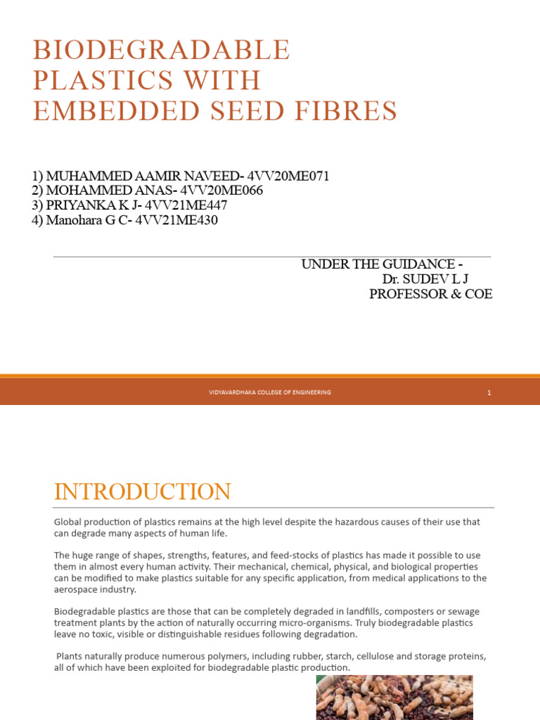 Bio-Degradable Plastics With Embedded Seeds Updated | PDF ...