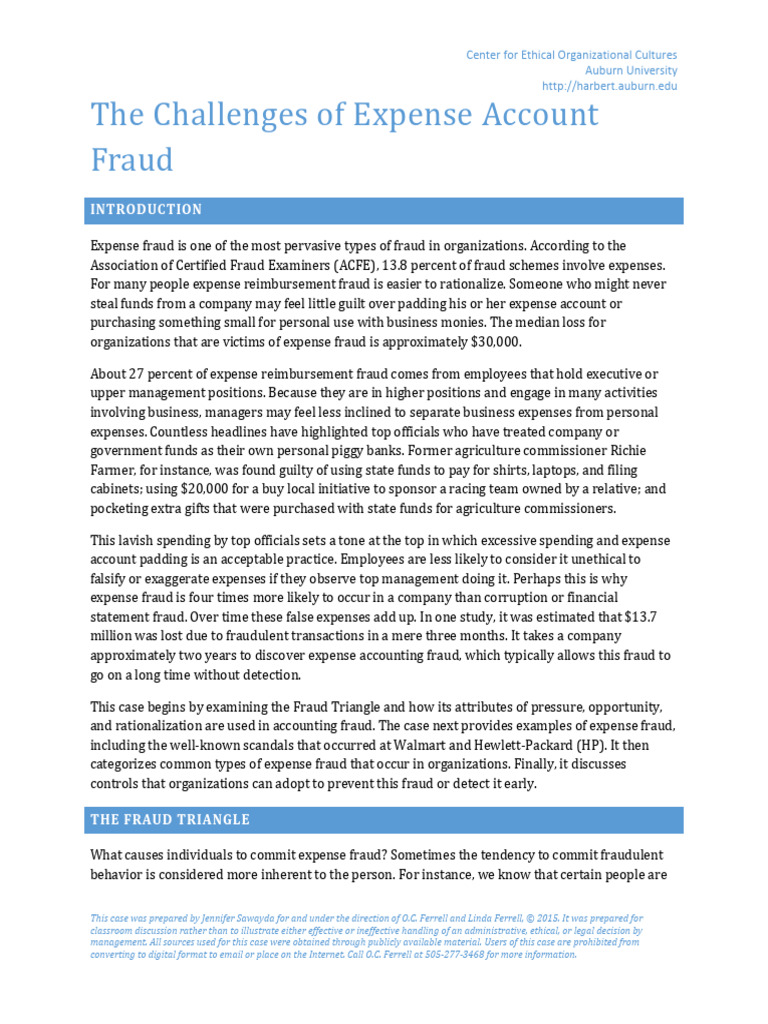 Expense Account Fraud (2015) | PDF | Fraud | Employment