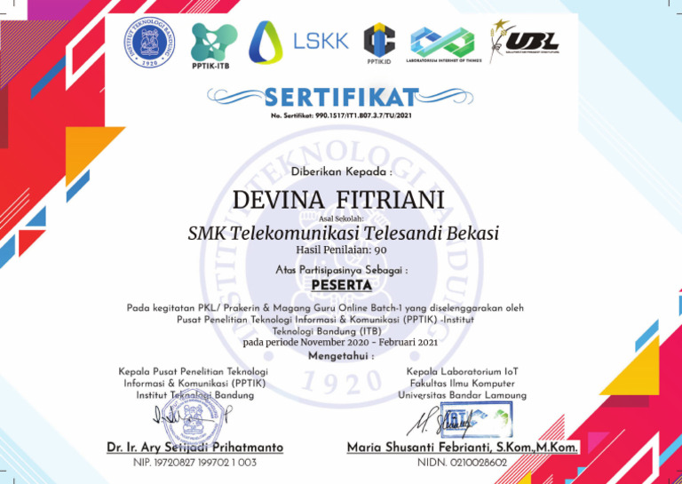 Sertifikat PKL | PDF