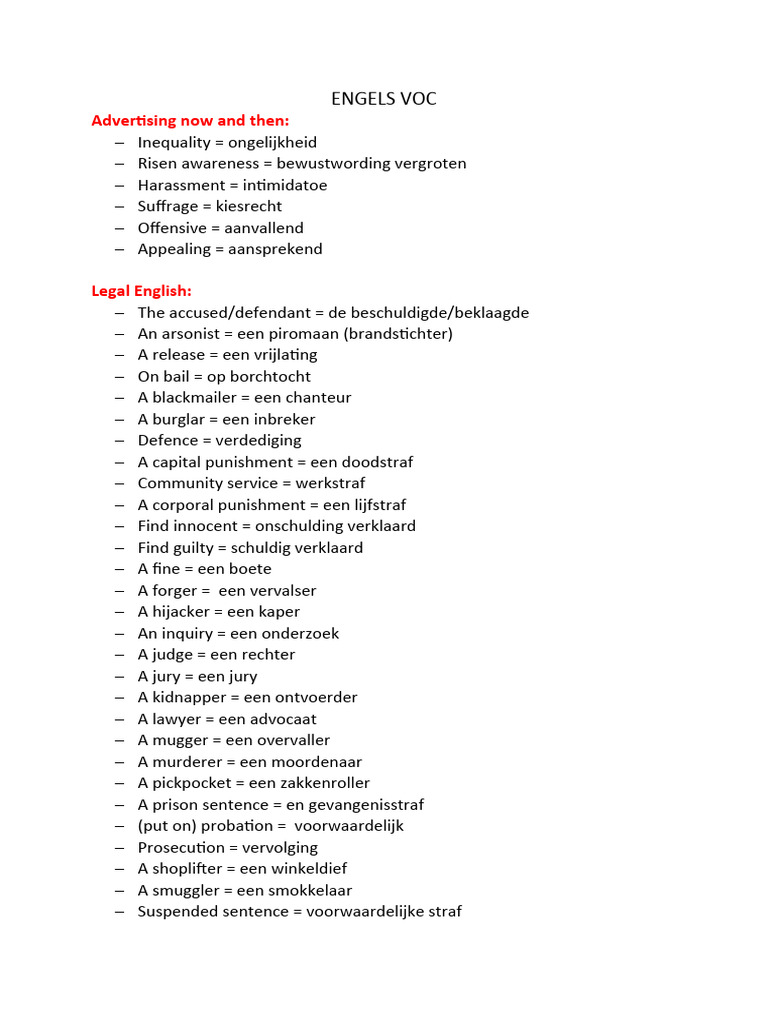 Engels Voc | PDF