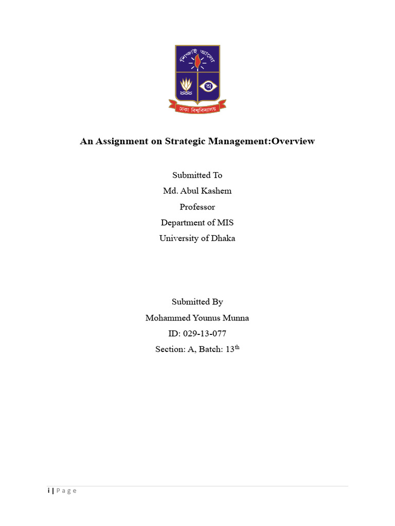 Strategic Management Model Overview | PDF | Strategic Management | Goal