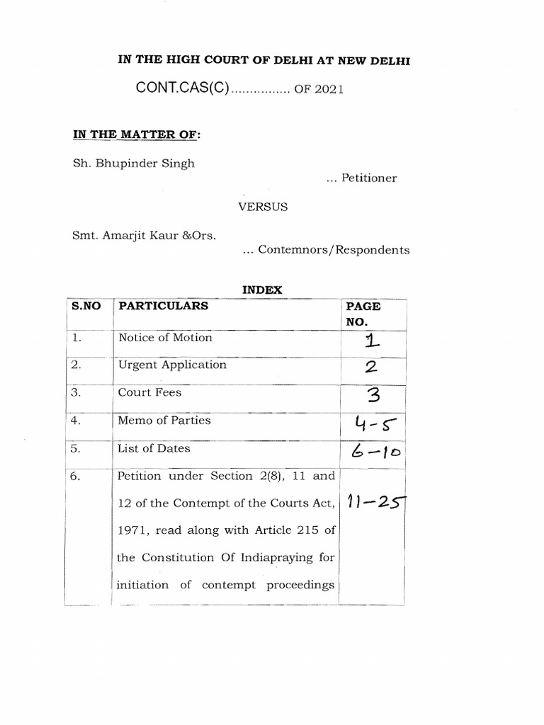 Fully Modified Contempt Petition | PDF | Contempt Of Court | Separation ...