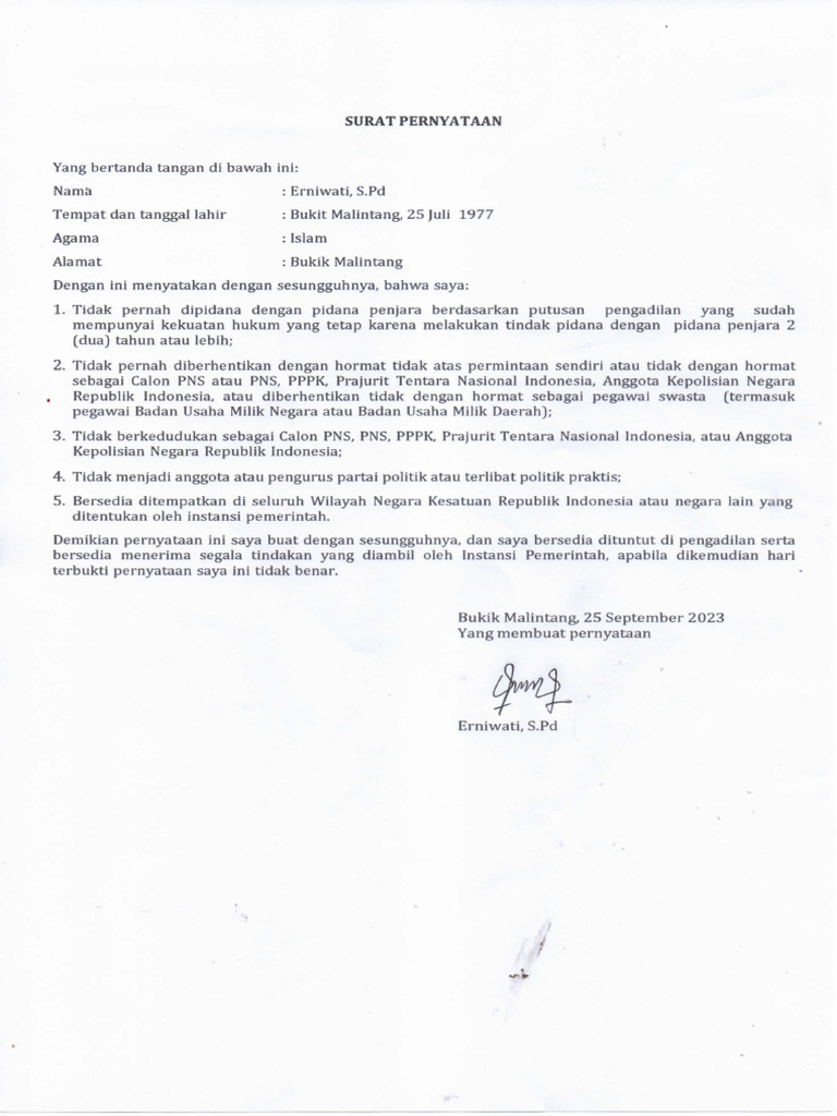 Pernyataan 5 Poin Ni Gulo | PDF