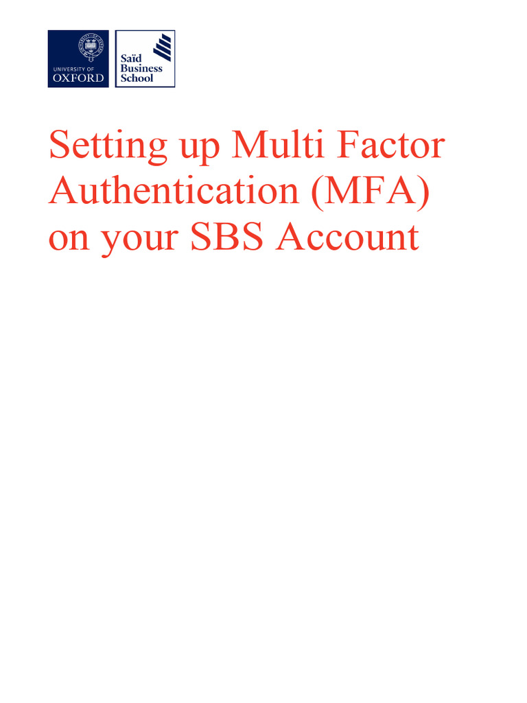 Setting Up Multi Factor Authentication (MFA) | PDF | Finance & Money Management