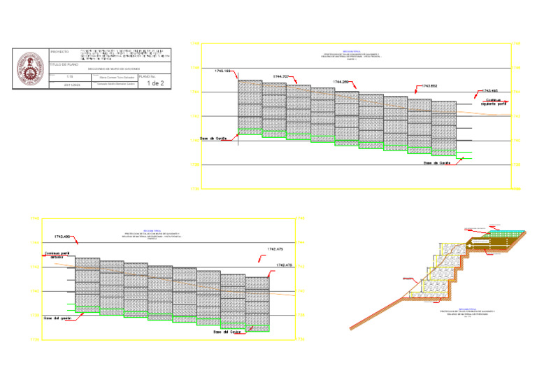 Muro de Gaviones - CAD | PDF