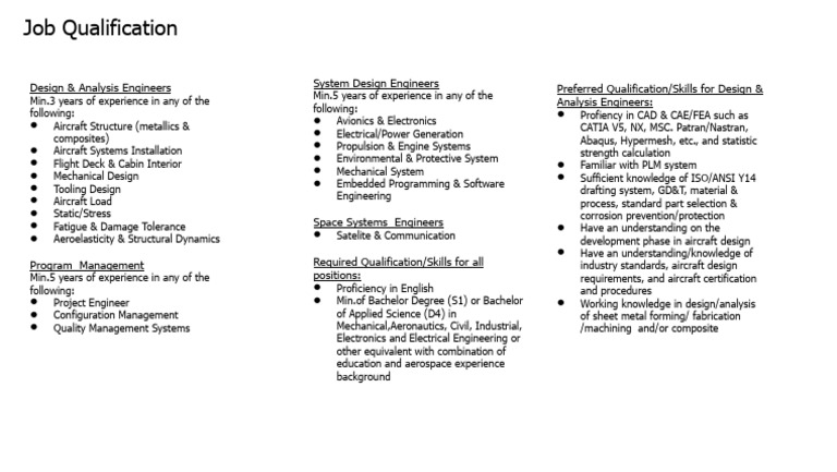 Job Qualification | PDF | Mechanical Engineering | Engineering